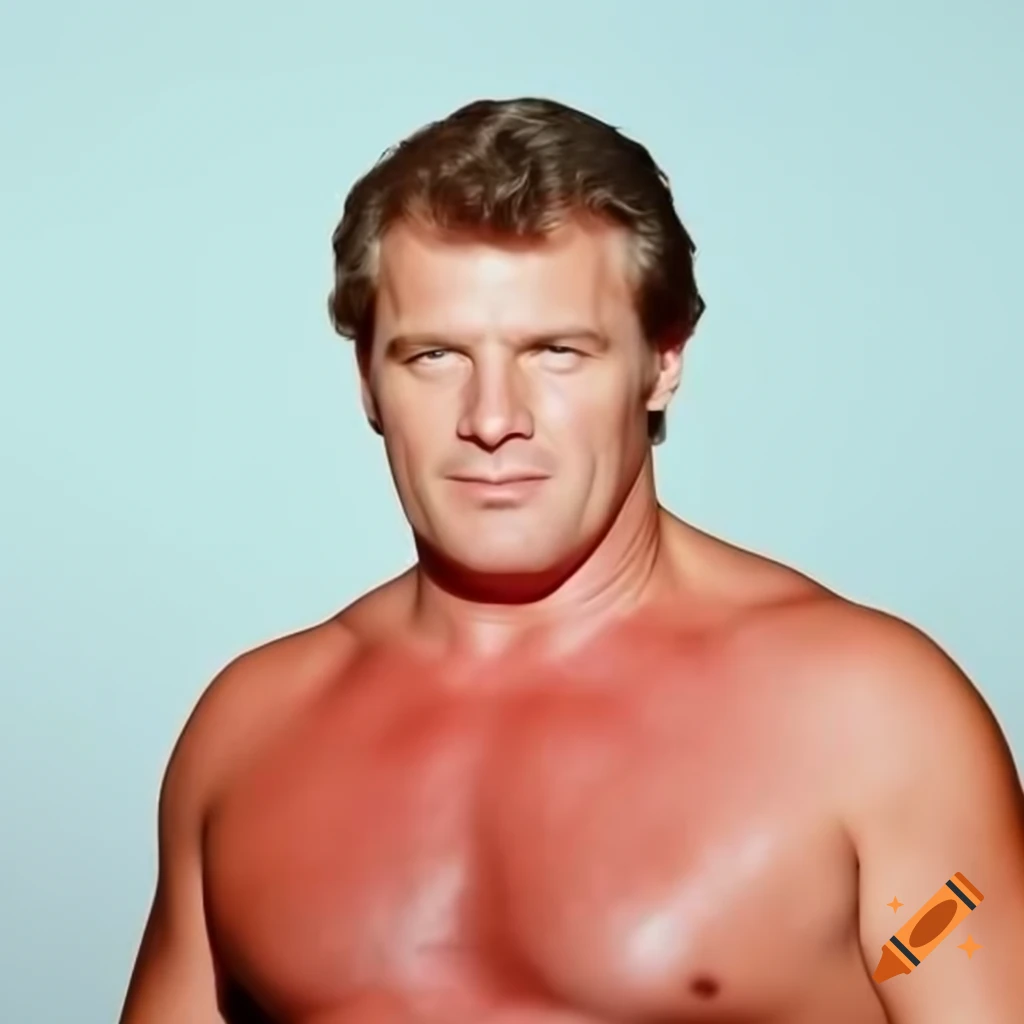 Chest-high portrait of European pro wrestler in retro style, ultra ...