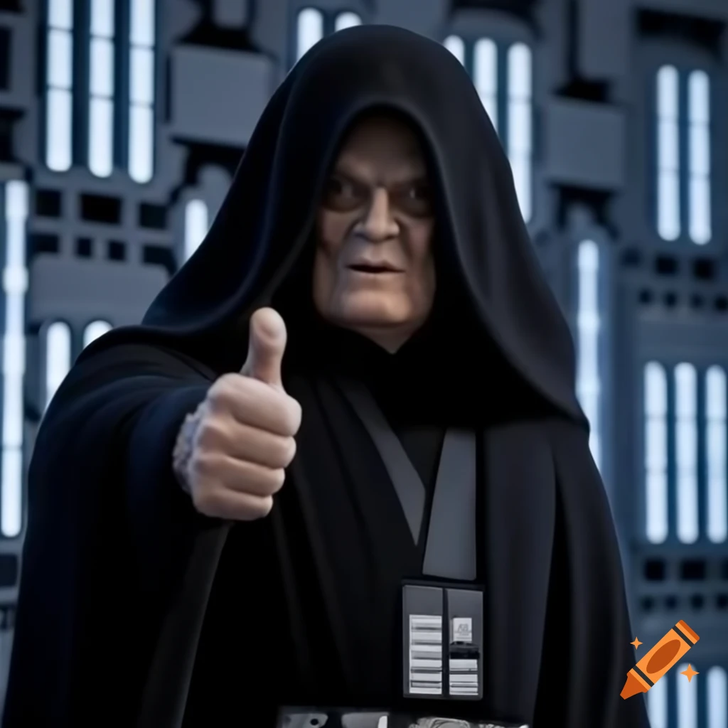 Emperor Palpatine giving a thumbs up in Star Wars on Craiyon