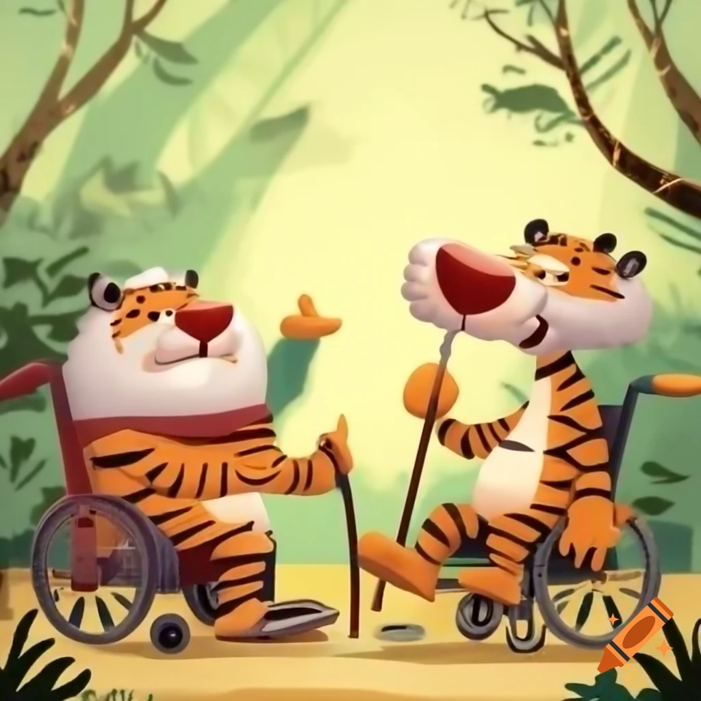 Three cartoon tigers enjoying a relaxing afternoon with vintage radio ...