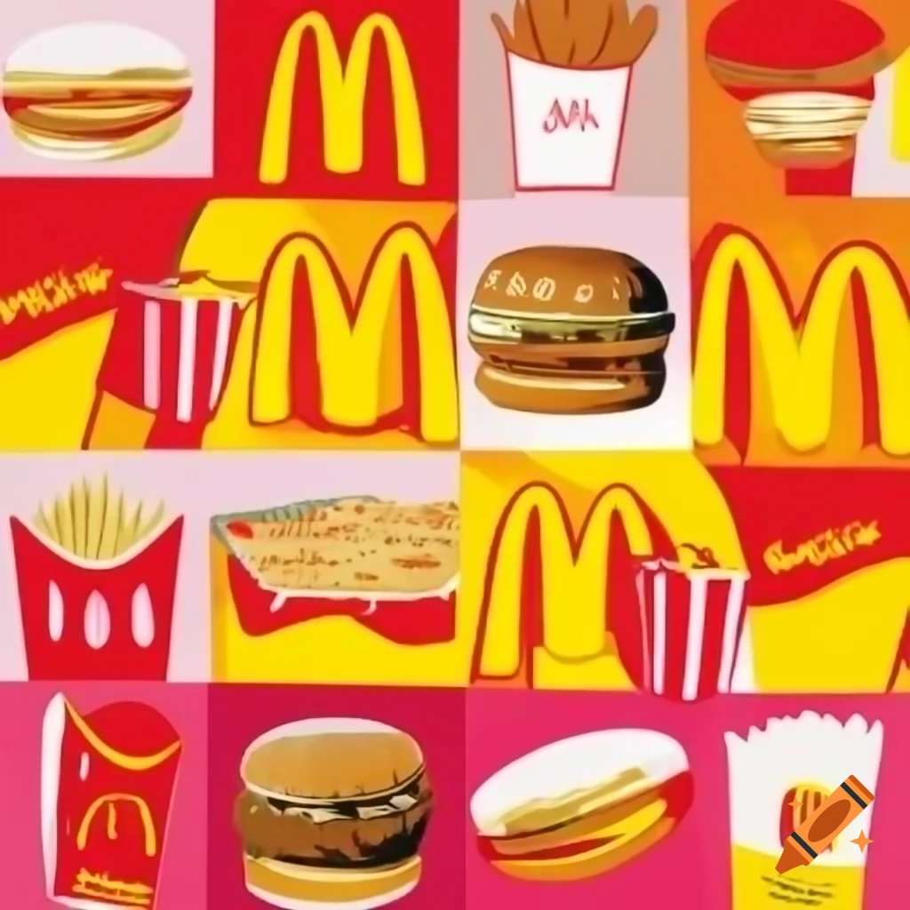 Vibrant graphic of McDonald's food lineup highlighting colors and ...