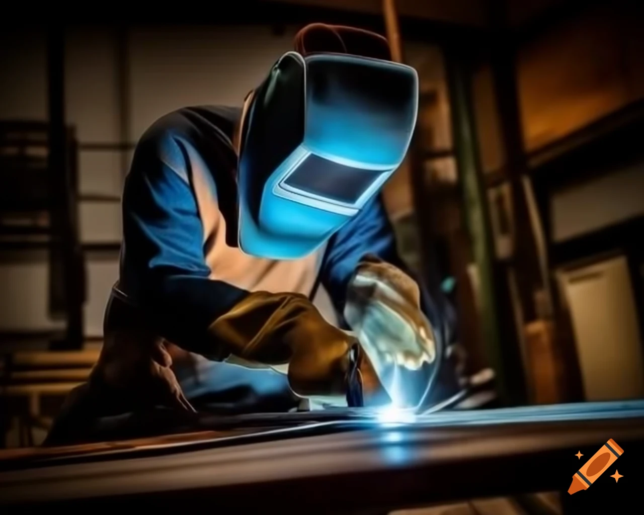 Welding work in professional landscape photography on Craiyon