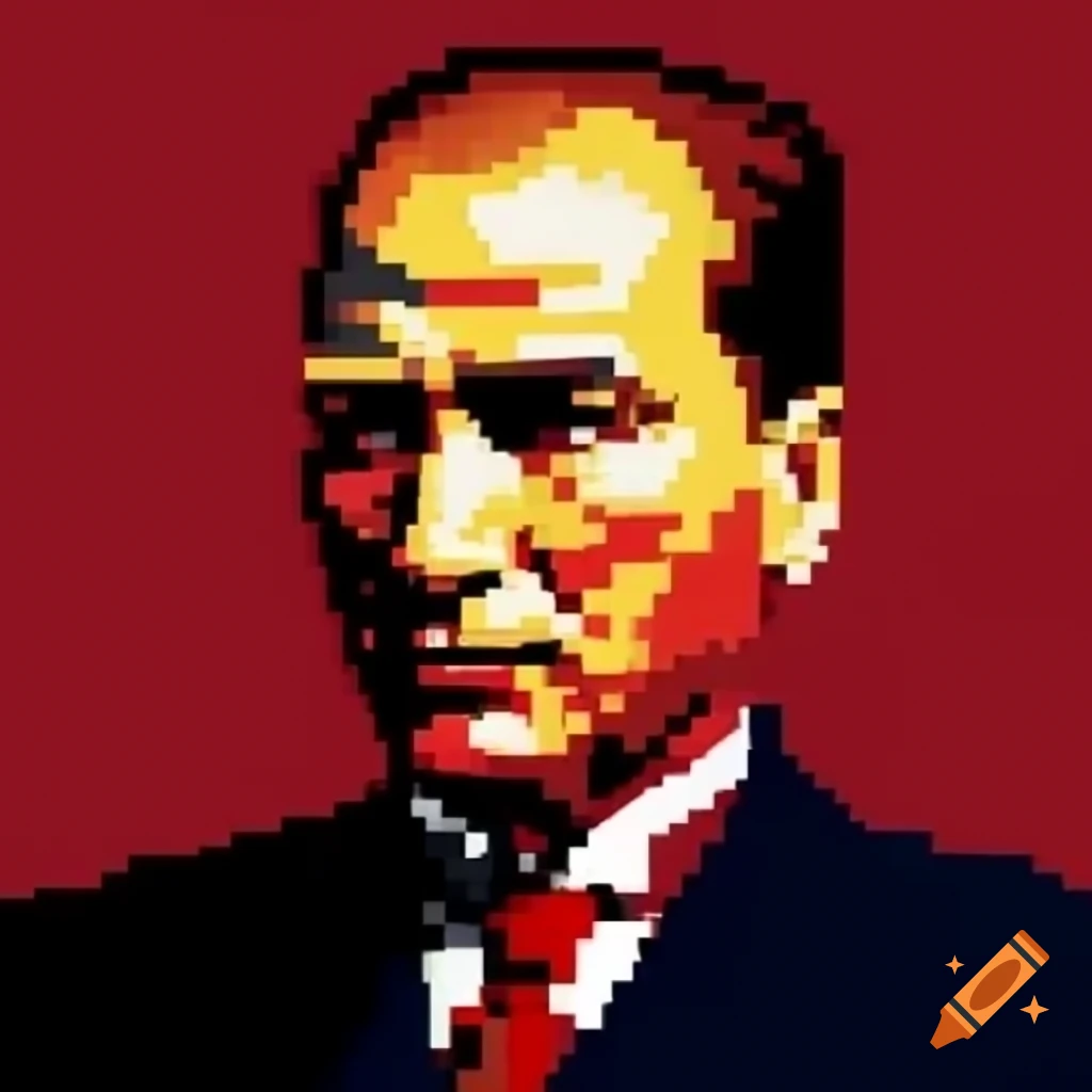 Pixel art of Ataturk in 32x32 resolution on Craiyon