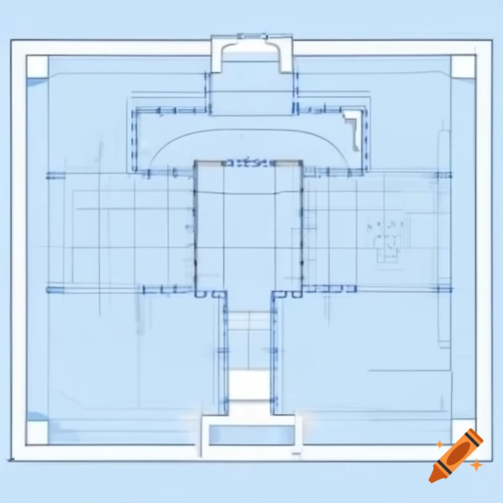 Preliminary blueprint for a 60-square-meter floor plan with design ...