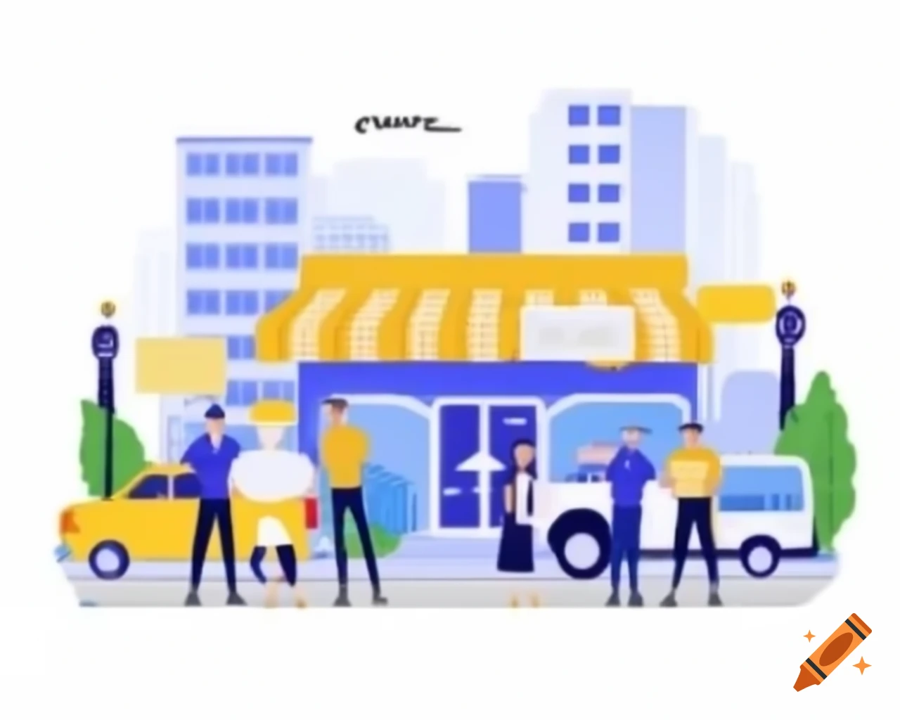 Diverse urban street scene with professionals discussing ai's impact on ...