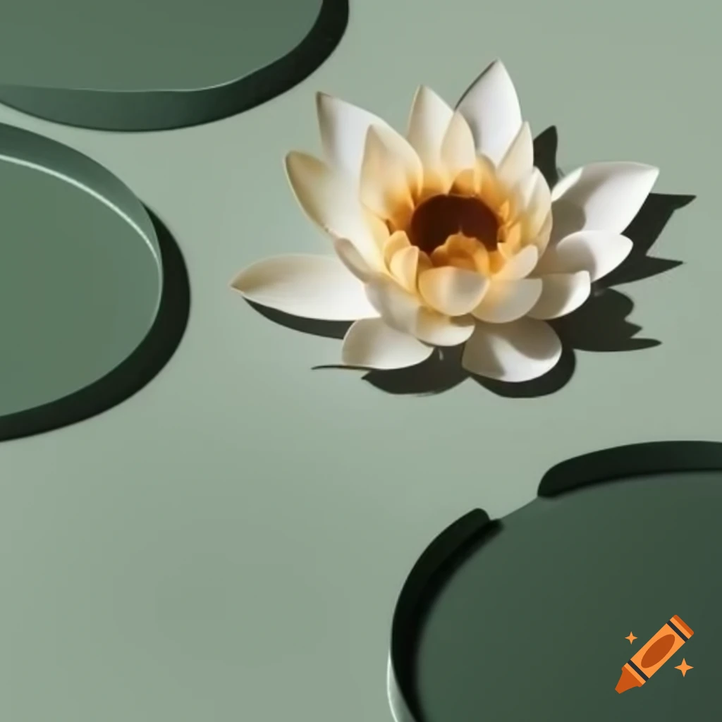 Minimalistic abstract lotus flower symbolizing purity and balance on ...