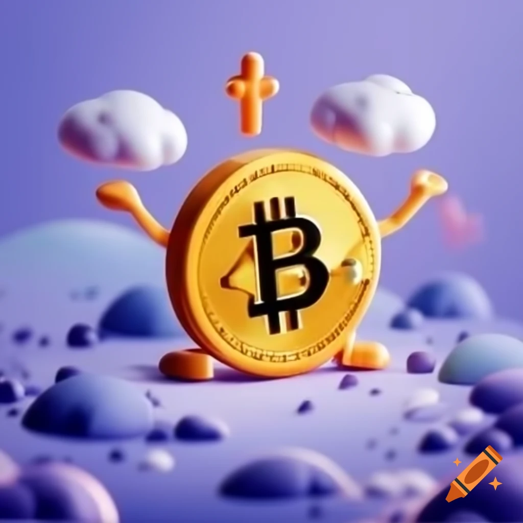 Cartoon depicting majestic 'GOD BITCOIN' figure on Craiyon