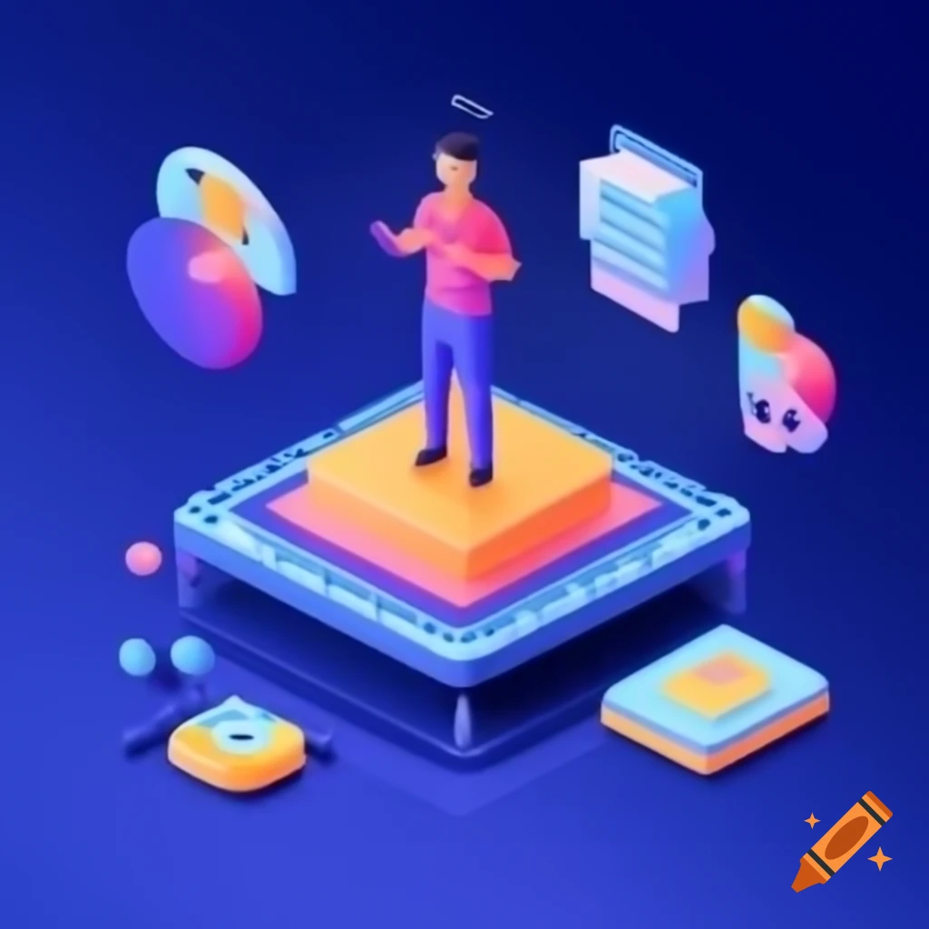 Animated platform for innovative online vocational learning on Craiyon