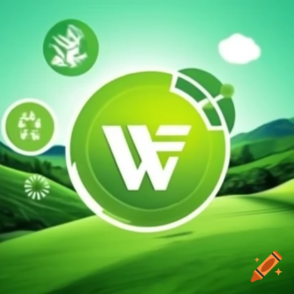 Vibrant WCF logo on green landscape background with clean energy icons ...