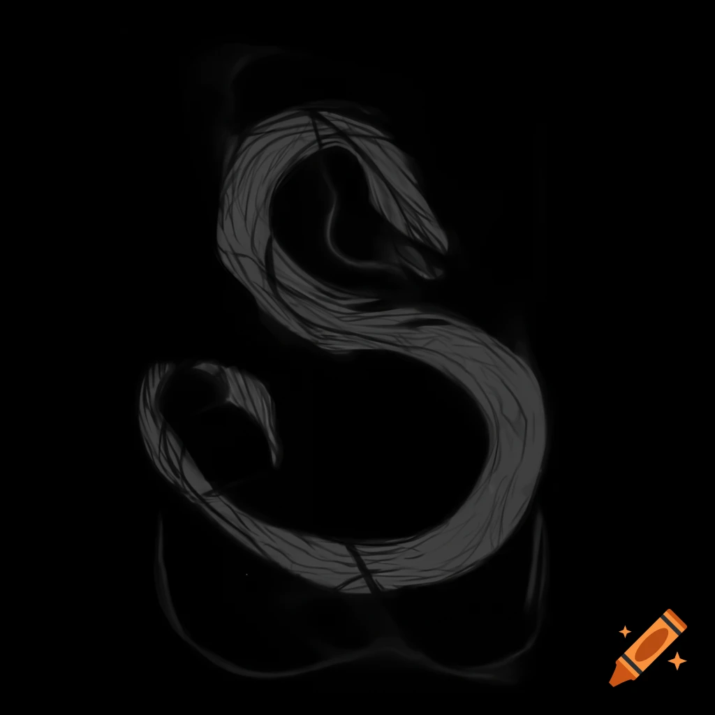 Minimalist sketch of ouroboros, coiled serpent eating its tail with raw ...