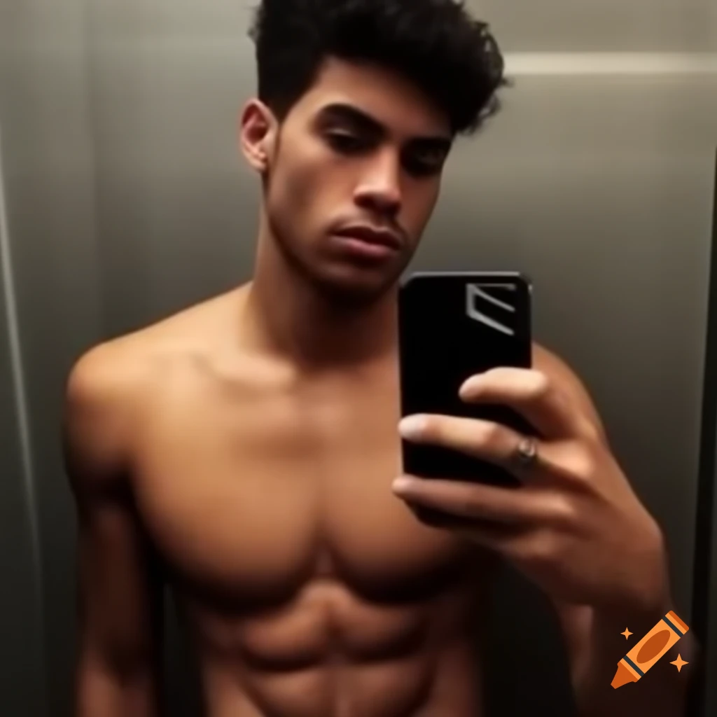 Brazilian man taking a selfie, showcasing his face and upper torso on ...