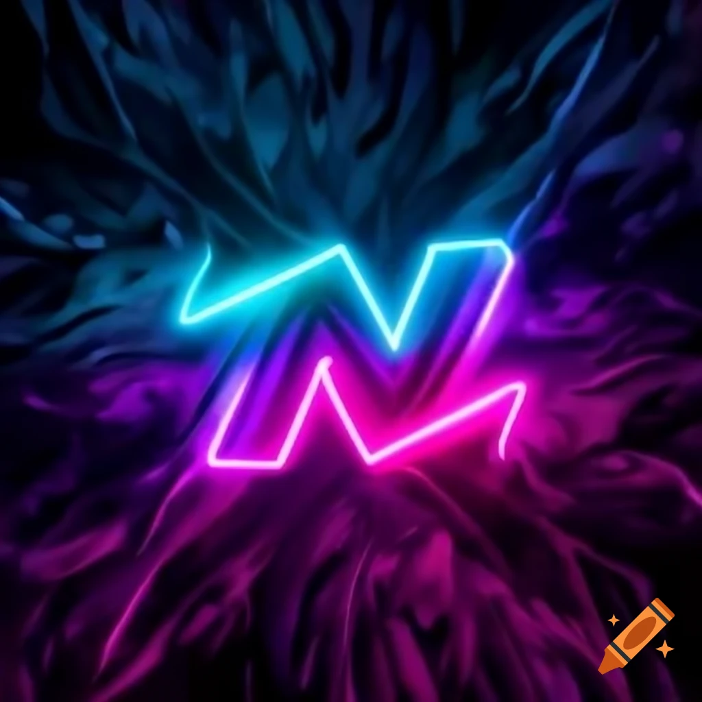 Neon word 'Nick' in cyan and pink colors with dynamic lighting on Craiyon