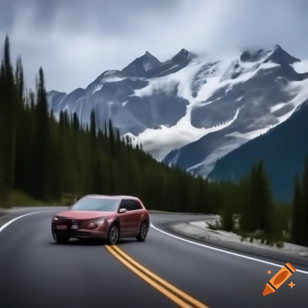 Car with wings crossing a sandy mountain on Craiyon