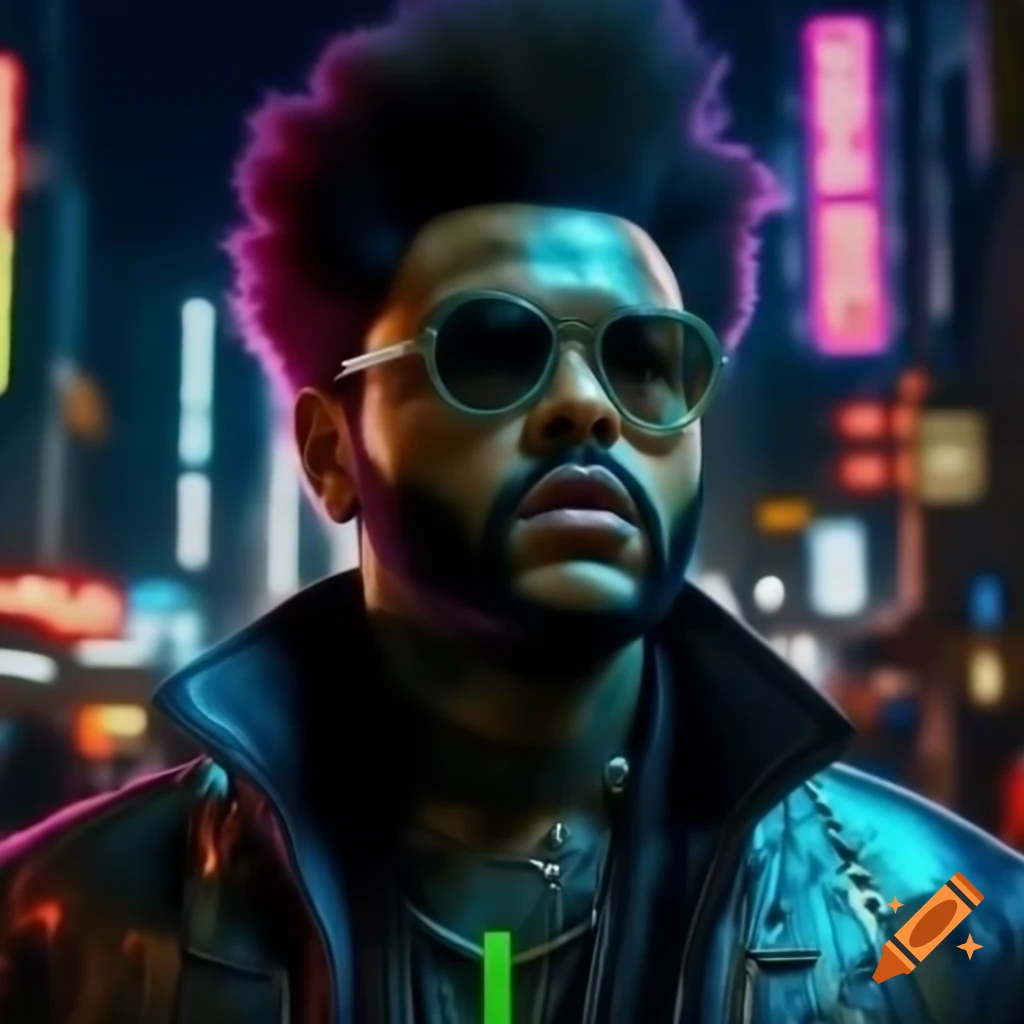 Futuristic portrait of the weeknd as an ai being with cybernetic ...