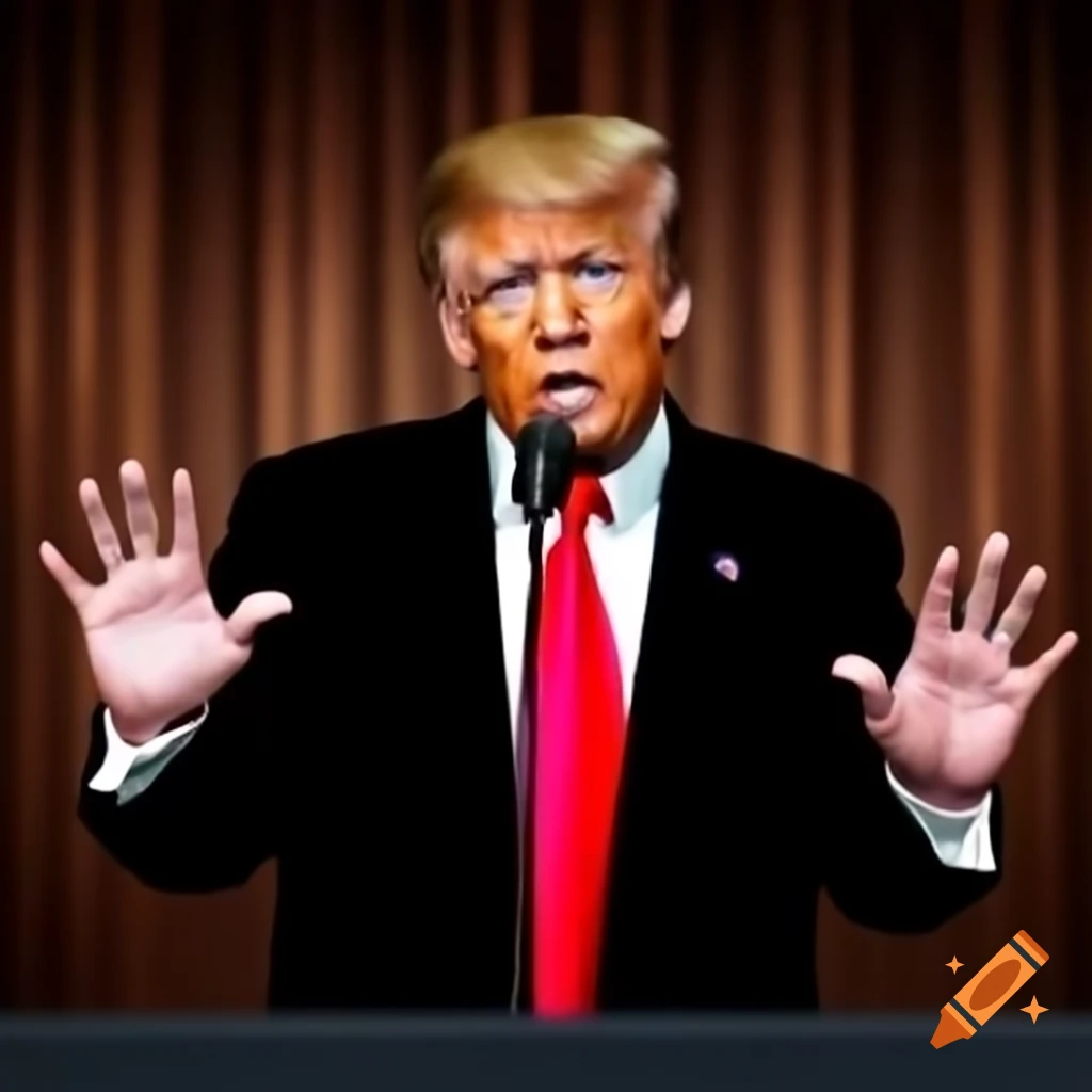 Donald Trump holding the Infinity Gauntlet on Craiyon