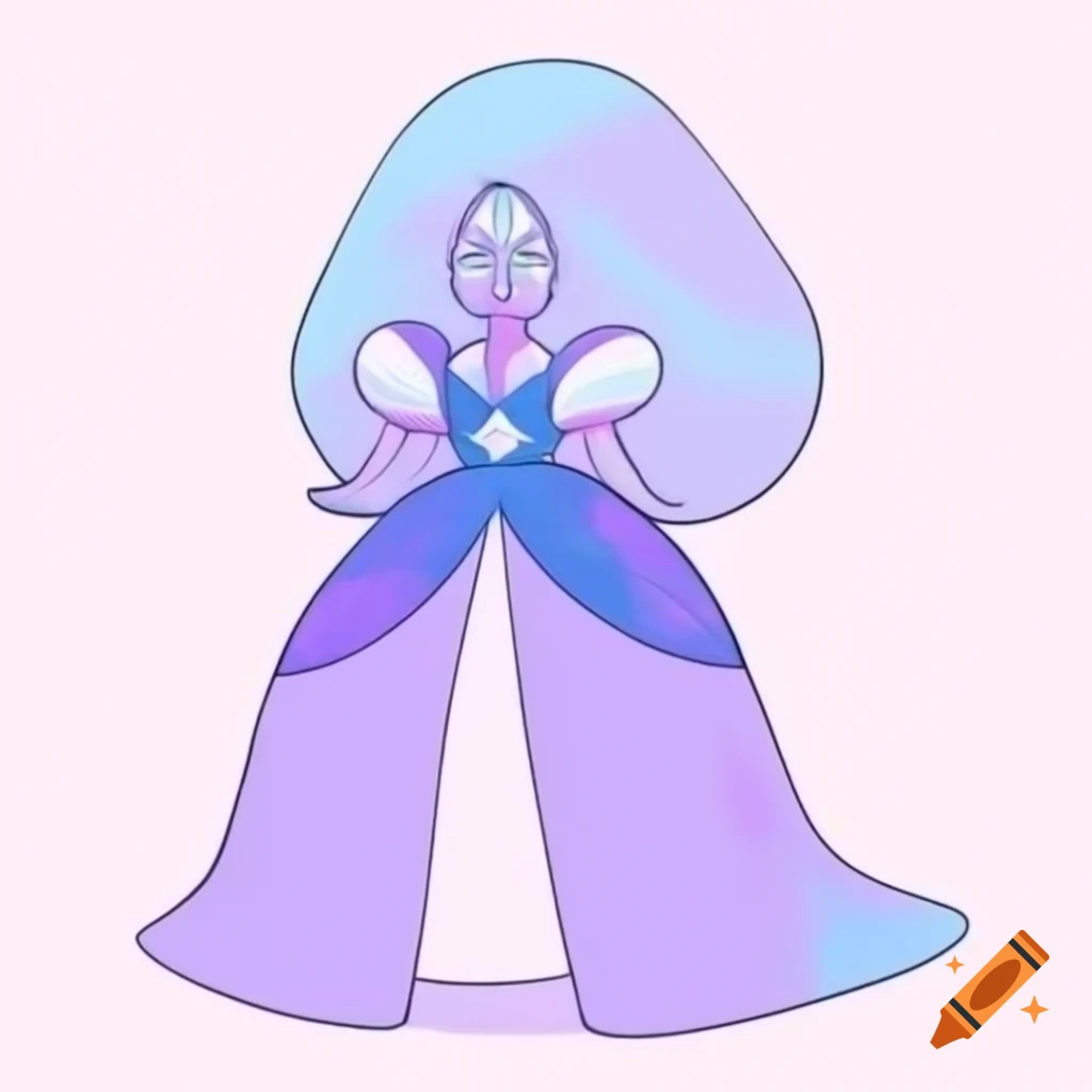 Jelly Opal character from Steven Universe with gem on cheek and puffy ...