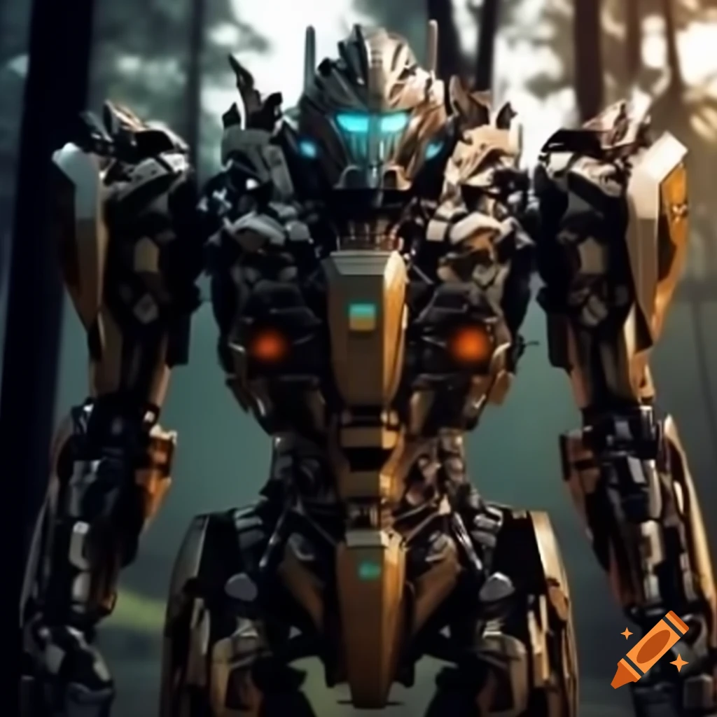 Hyper-realistic transformer robot with human-like traits in natural ...