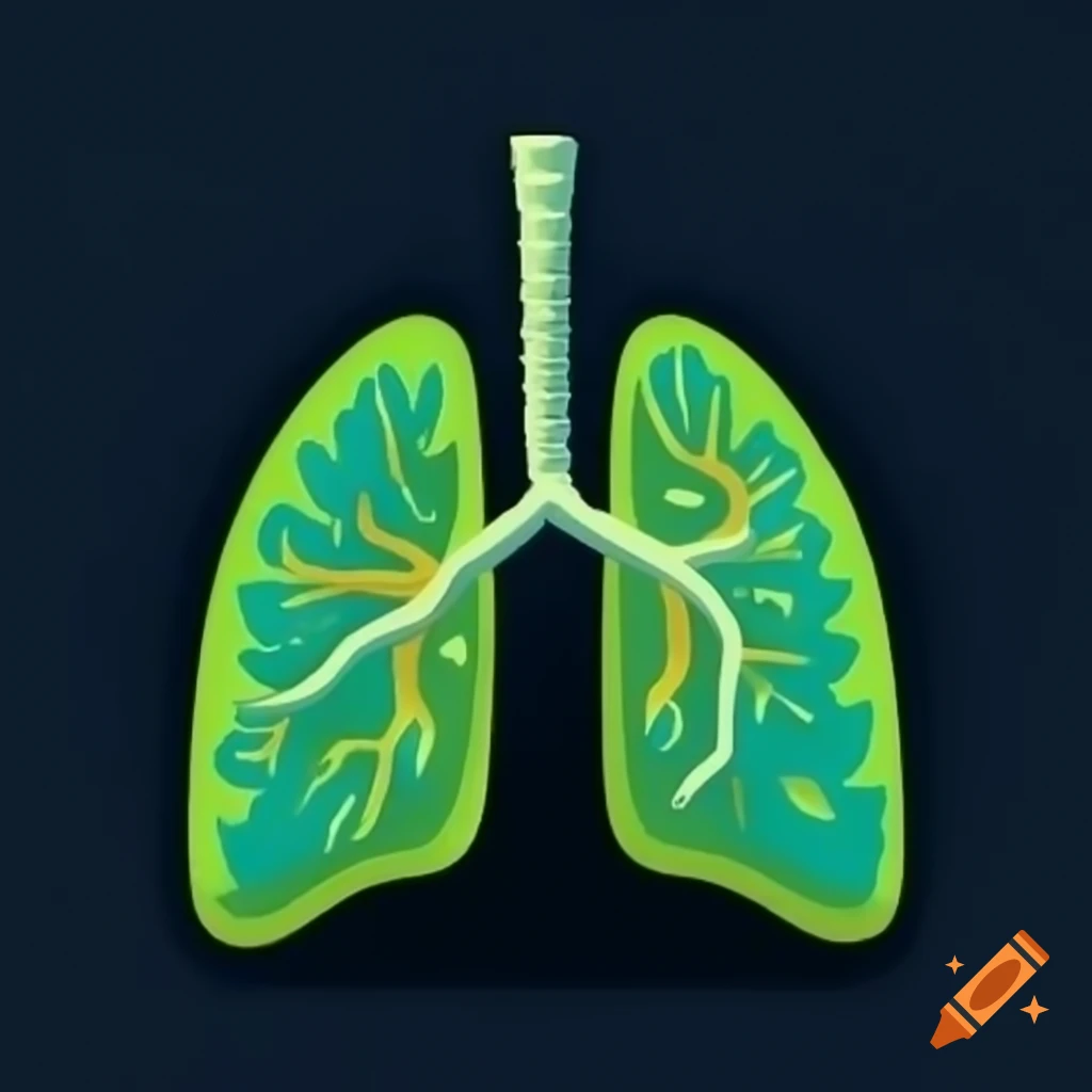 Cartoon drawing depicting cystic fibrosis with green mucus in lungs on ...