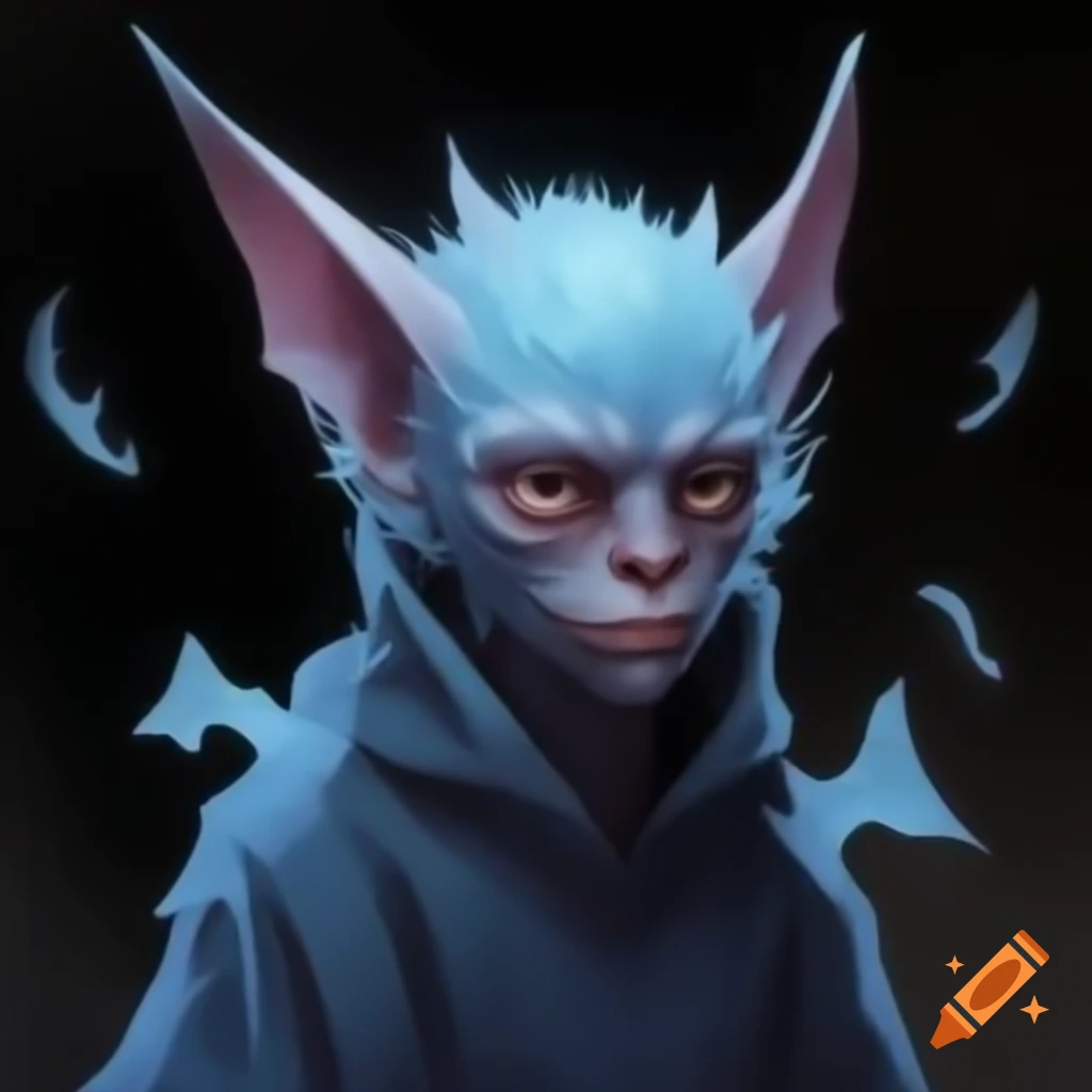 Batlike ice demon humanoid character on Craiyon