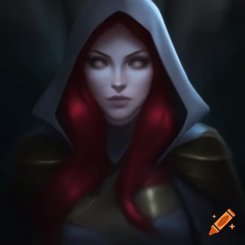 Artistic representation of a female azrael character on Craiyon