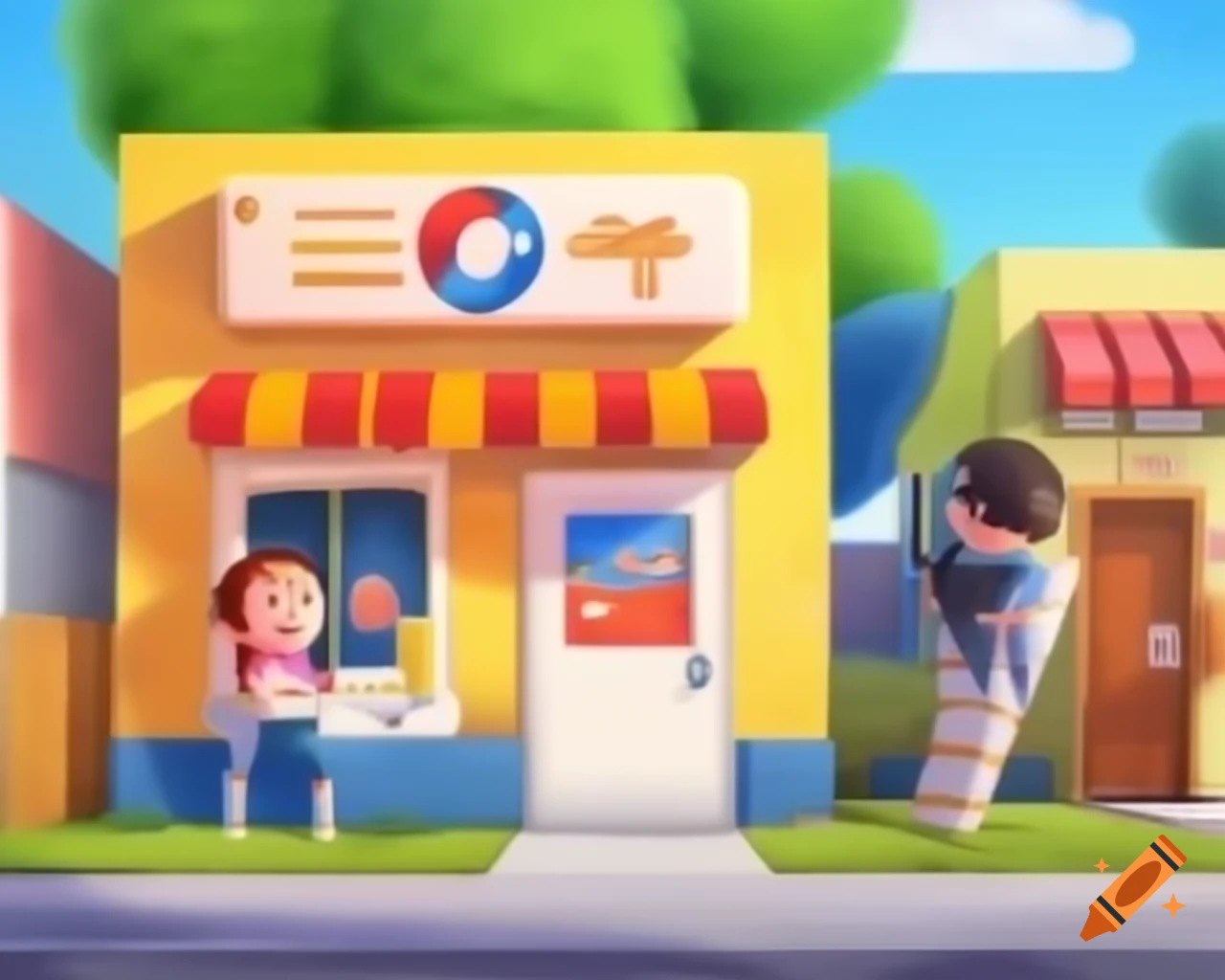 Illustration for children's book cover titled "Together in the World of Service Delivery ...