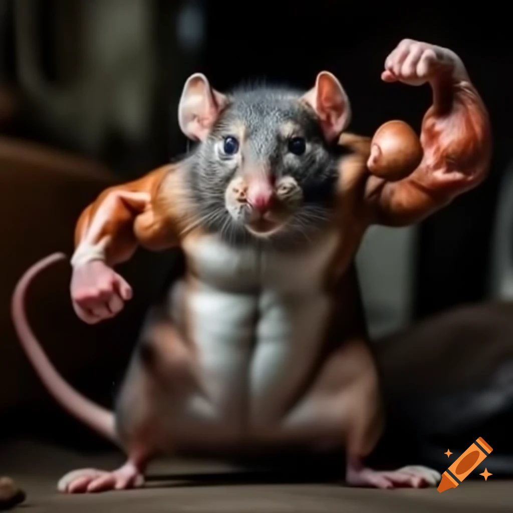 Muscular rat showcasing impressive physique on Craiyon