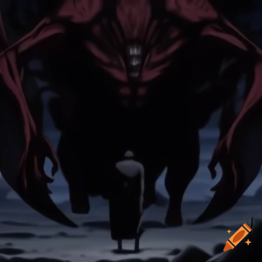 Guts confronting Griffith in demonic form, capturing intense anime ...