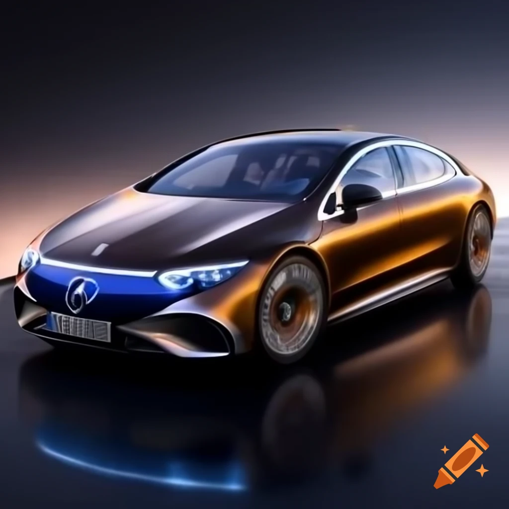 3d design of a sleek mercedes-benz eqs car with ergonomic, egg-shaped ...