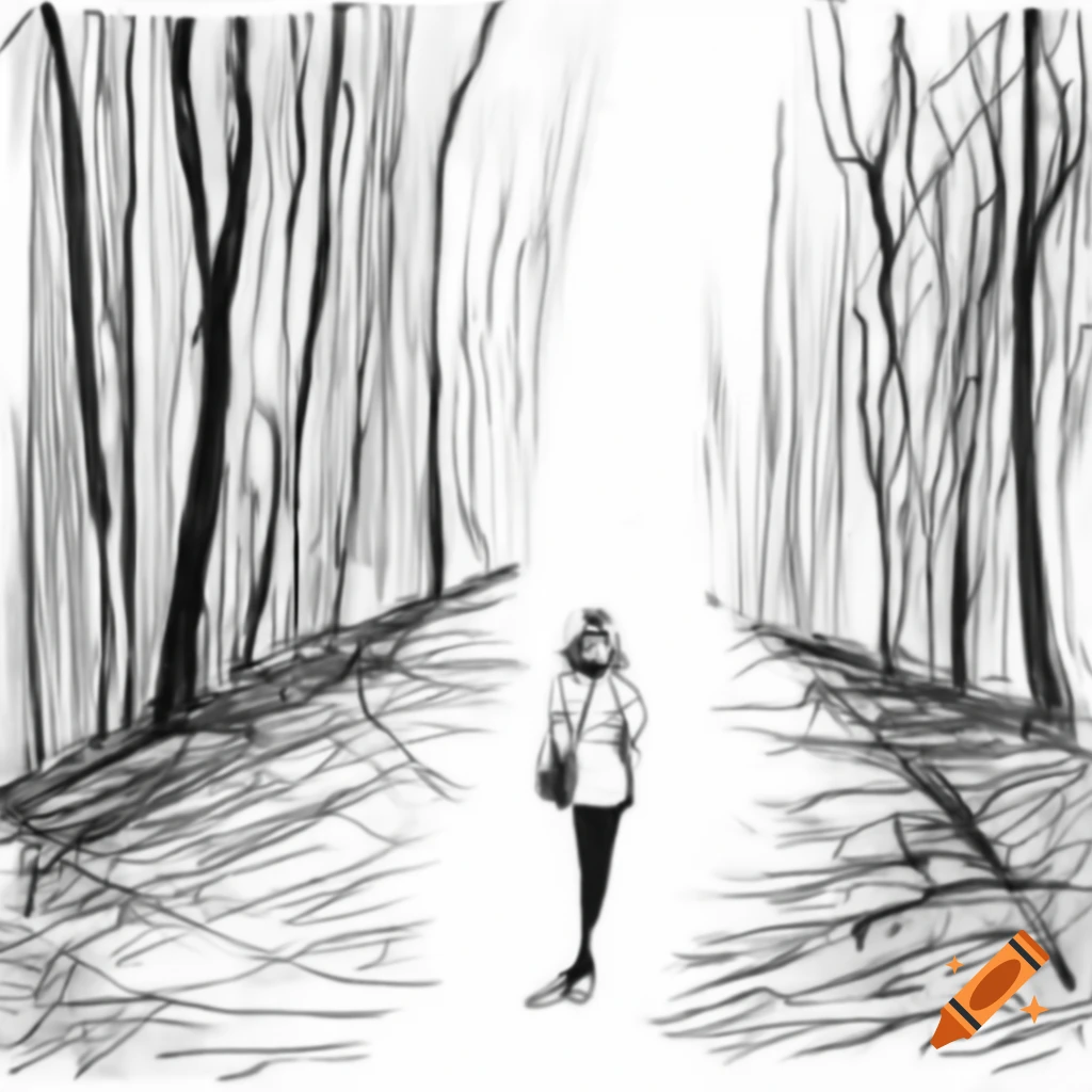 Hand drawn storyboard featuring a woman walking through West Virginia ...