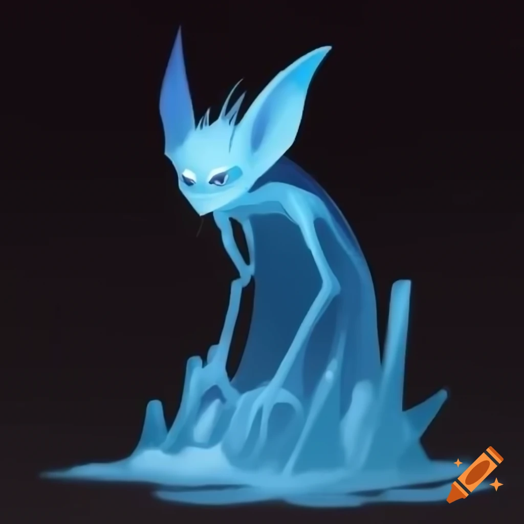 Batlike ice demon humanoid character on Craiyon