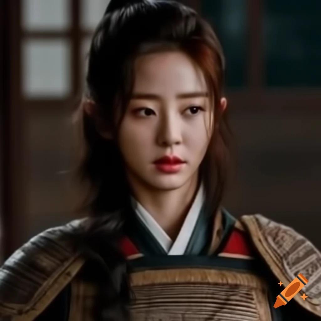 Portrait of a woman resembling Yoon Eun Hye with brown medium-length bob and expressive eyes on ...