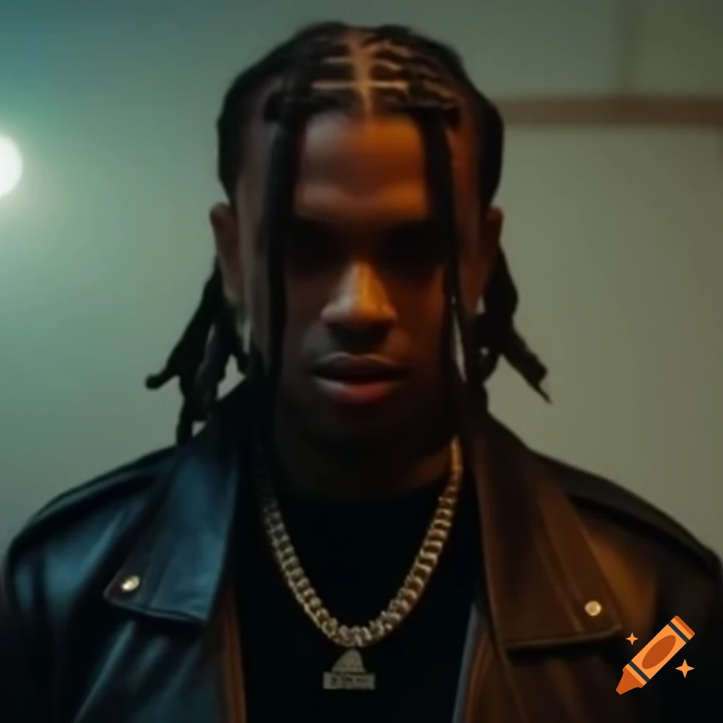 Rapper with bronzed dreadlocks wearing a black leather jacket on Craiyon