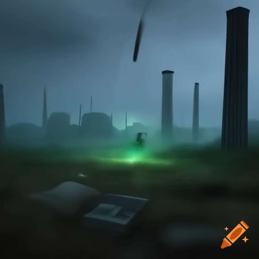 Surreal depiction of 'bug trap' anomaly in foggy post-apocalyptic ...