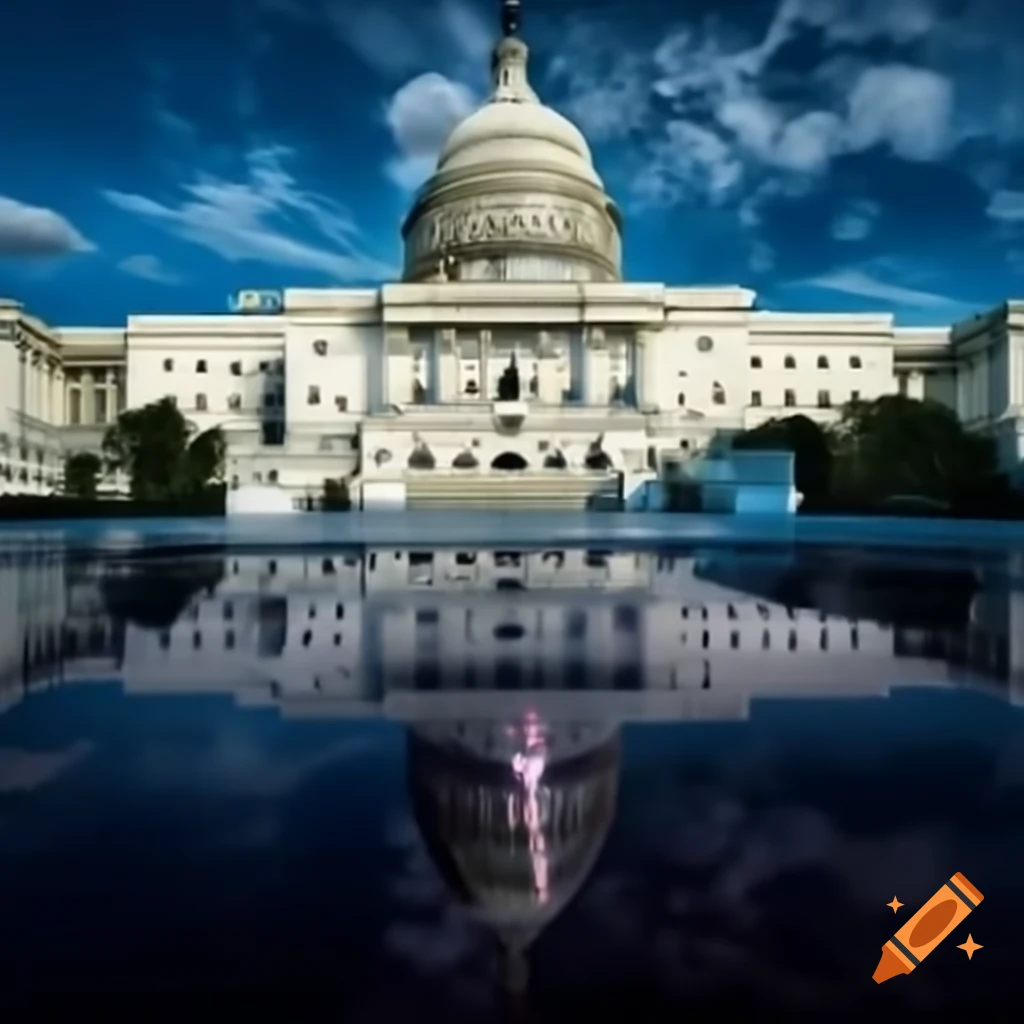 Capitol building in washington d.c. with stylish graphic title on Craiyon