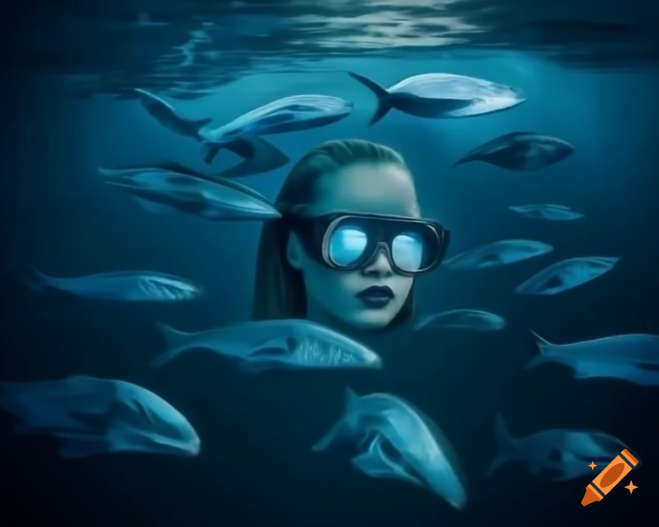 Group of fish in hyper-realistic underwater scene on Craiyon