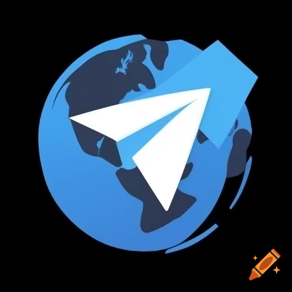 Stylized logo of vpn service bot featuring globe and paper airplane on ...