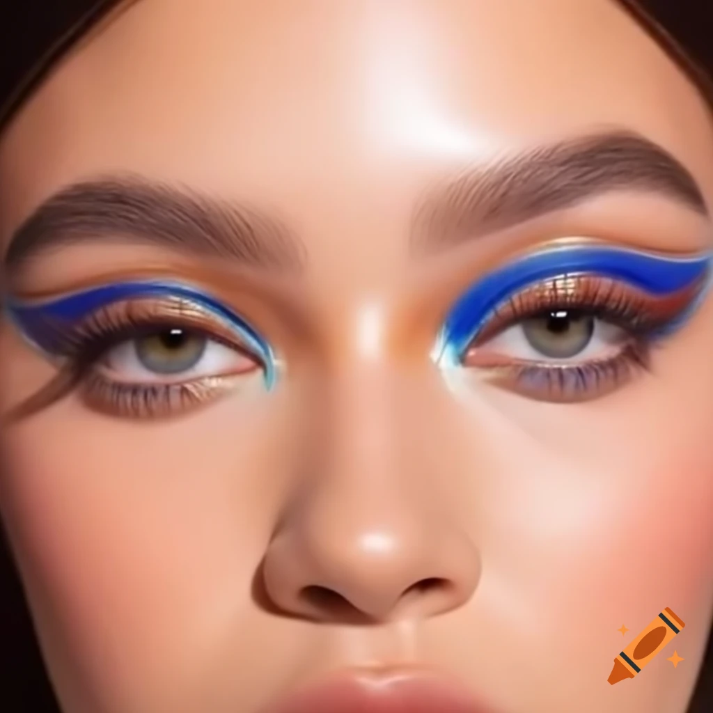 Stylish eye makeup look featuring vibrant colors and artistic designs ...