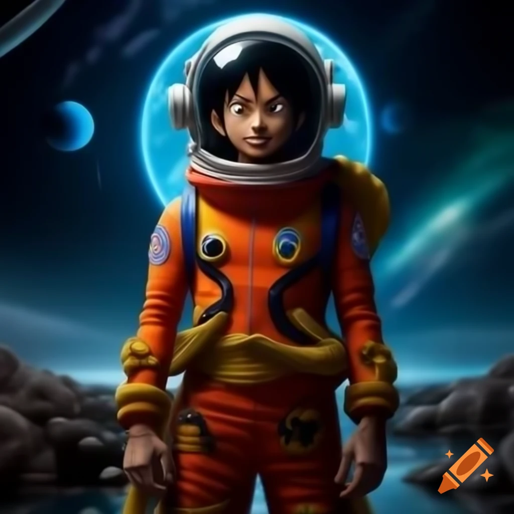 Hyper-realistic astronaut reimagining Monkey D. Luffy in sci-fi ...