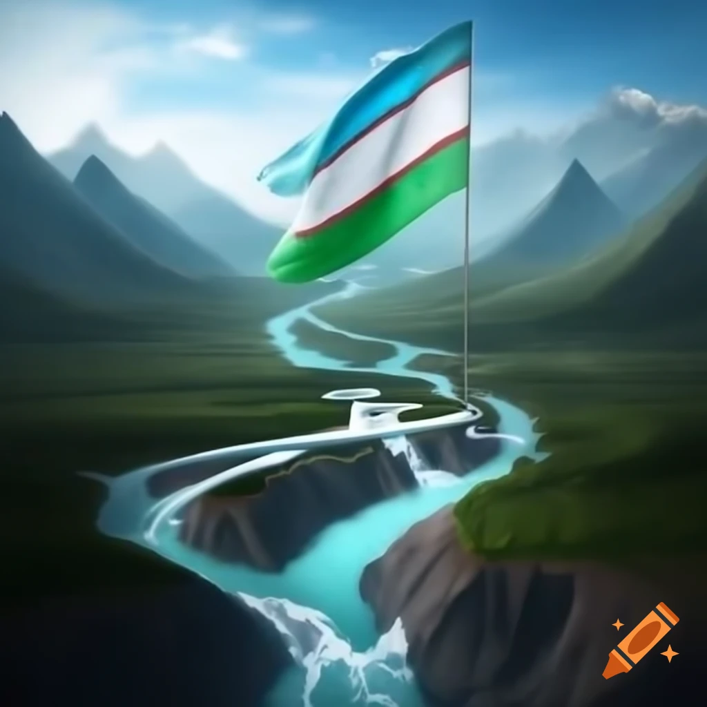 Futuristic logo for O'RTA MFY futbol club featuring Uzbekistan flag and ...