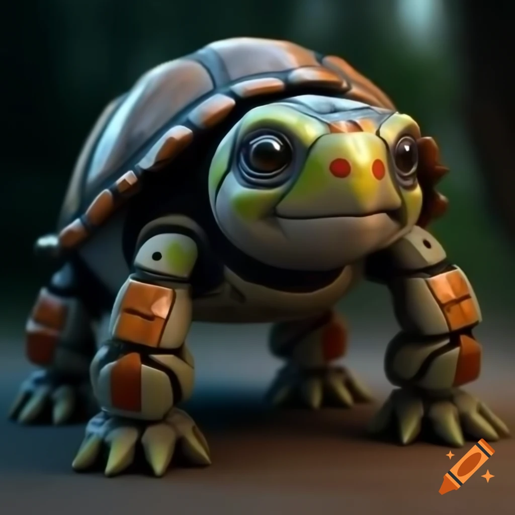 Turtle styled as voltron robot in art style of voltron legendary ...