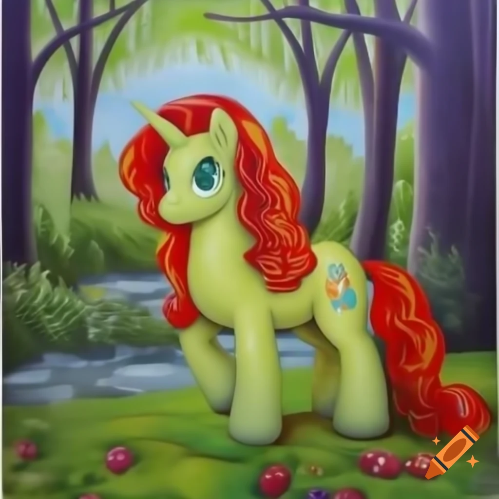Fantasy forest scene with ponies inspired by mlp on Craiyon