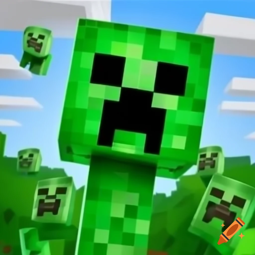 Minecraft creeper designed as a drone on Craiyon