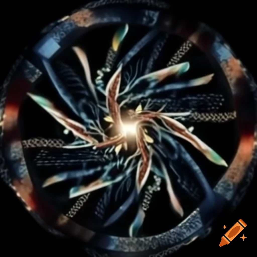 Abstract scene of sentient ink and lumivorous forms in a vibrant ...