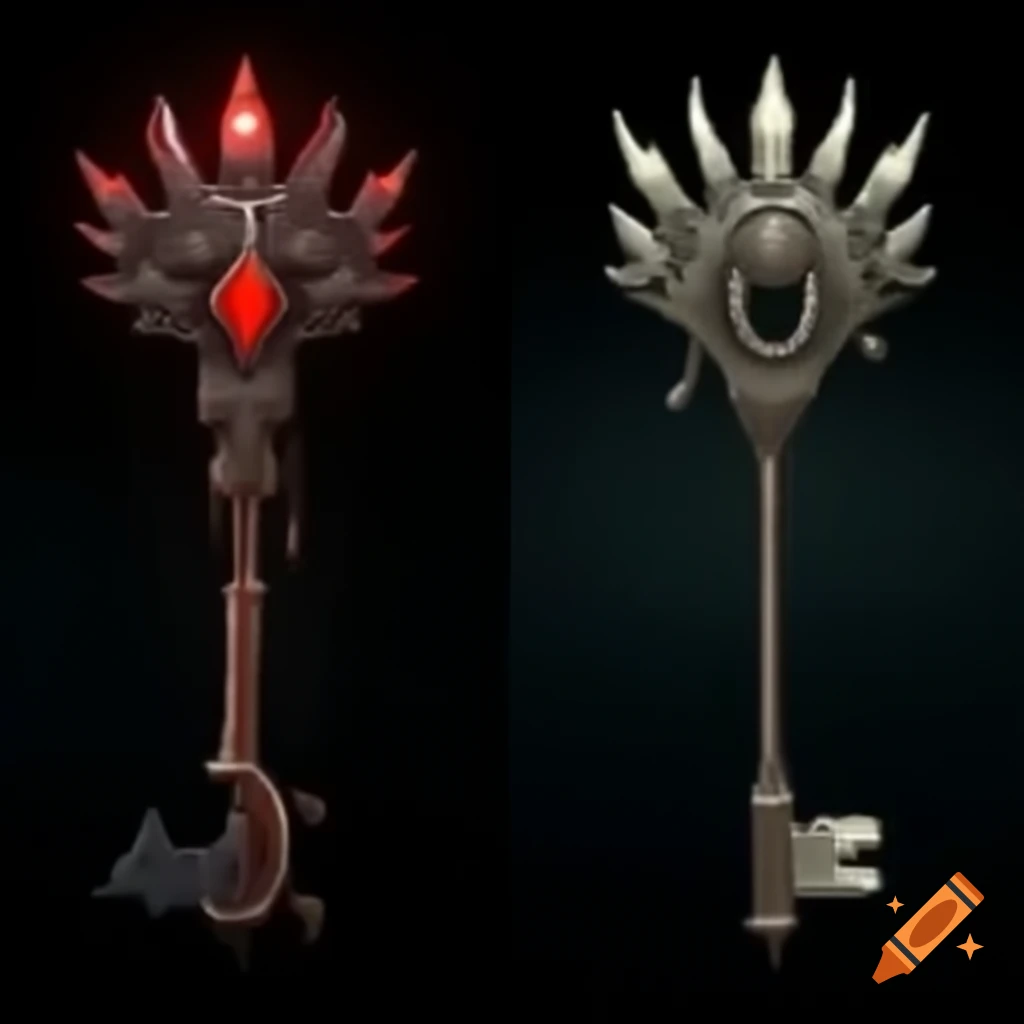 Intricately designed dark key with shifting details on Craiyon