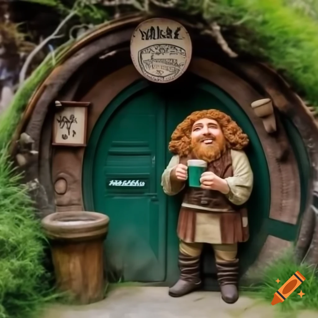 Vintage pub sign 'The Hairy Hobbit' featuring a cheerful hobbit design ...