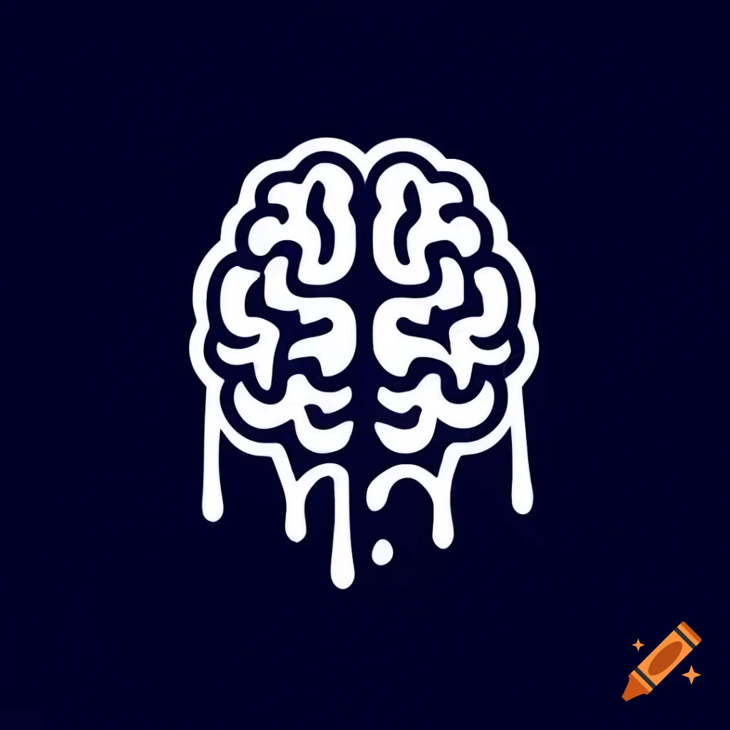 Minimalist 3d design of melting brain from diagonal upward perspective ...