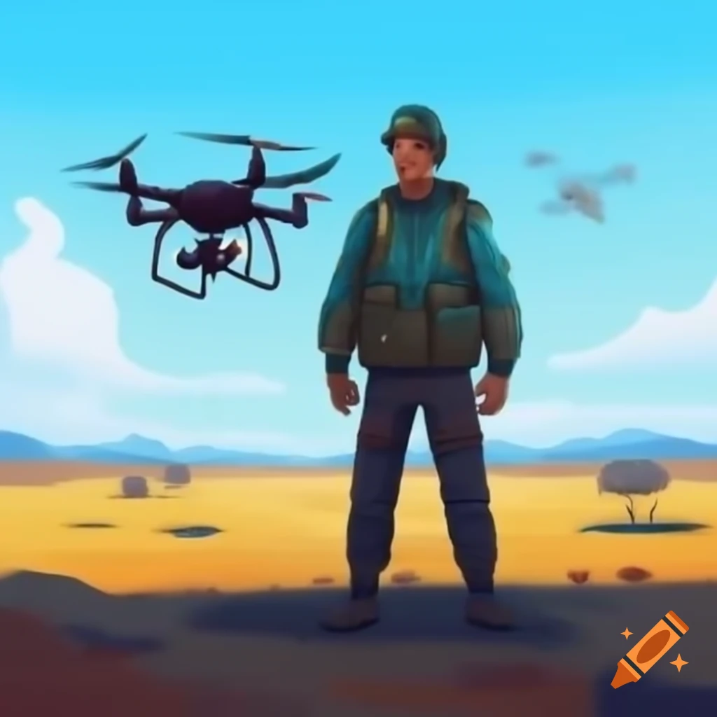 Instructor preparing drone for flight in a medium shot on Craiyon