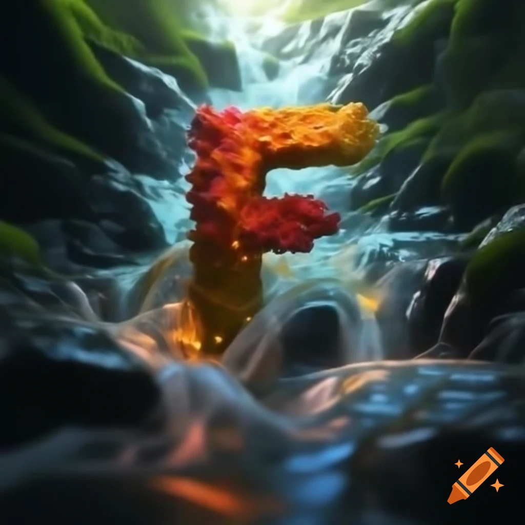 Dynamic 'F' shape created by vibrant energetic streams on Craiyon