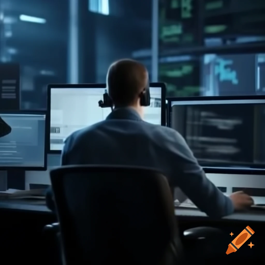 Software engineer working at Zeta with a Mac and branding in the ...