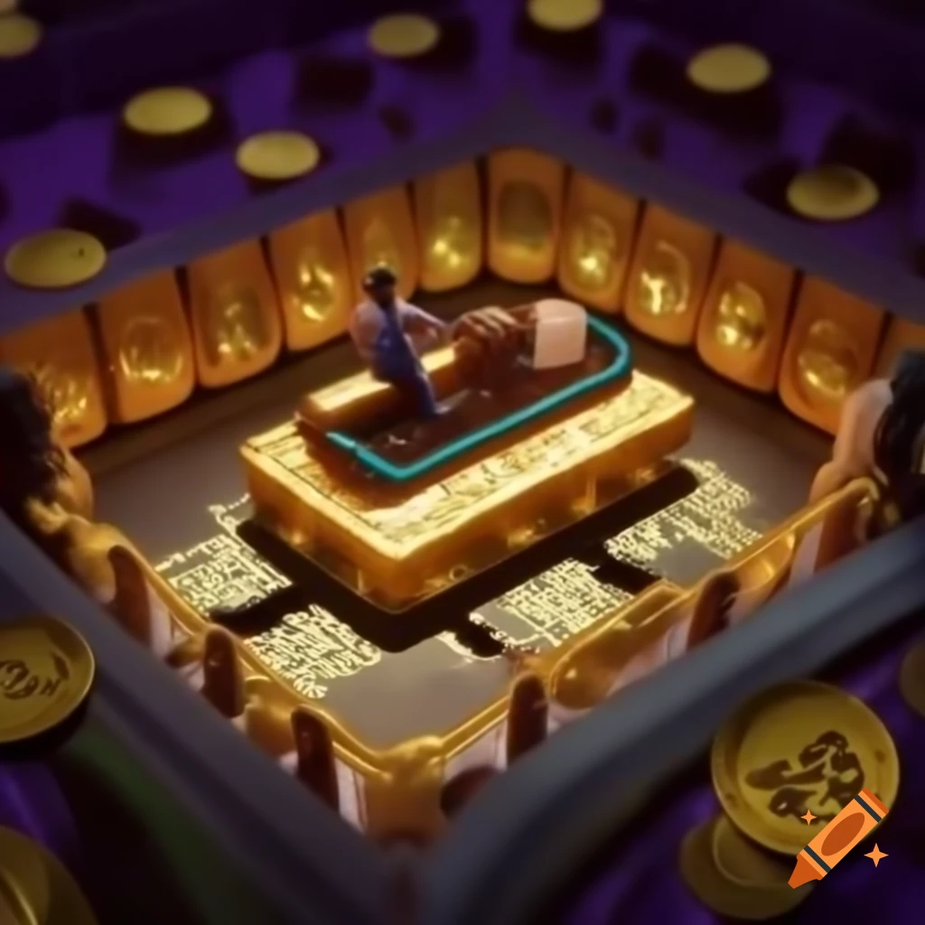 Person riding magic carpet through memecoin crypto market on Craiyon