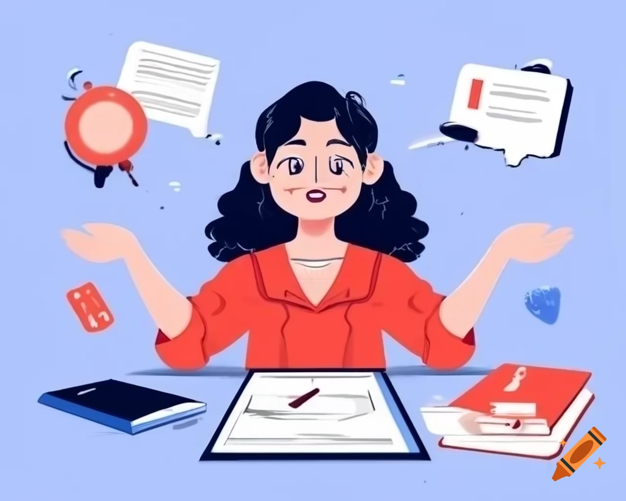 Vibrant anime illustration for accounting interview video featuring ...